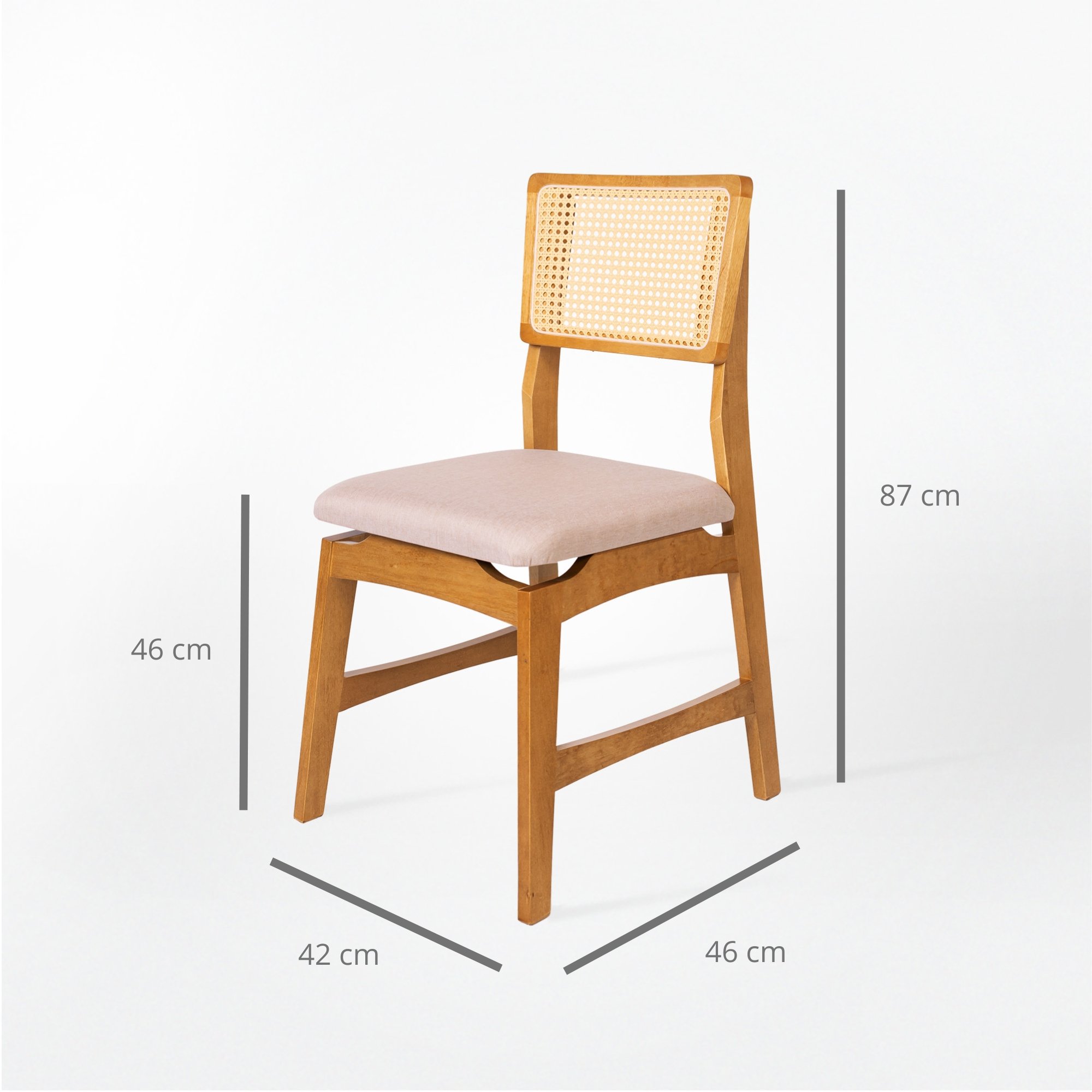 Cadeira Jordana Madeira Maciça Encosto Telinha Natural - Mel - Estofado ...